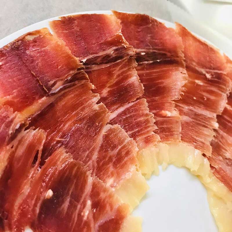 Acorn Fed (Bellota) 100% Iberico ham - hand carved, 2.5oz plate. 2 pla ...